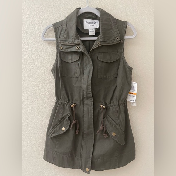 American Rag | Jackets & Coats | American Rag Cargo Olive Green Vest ...